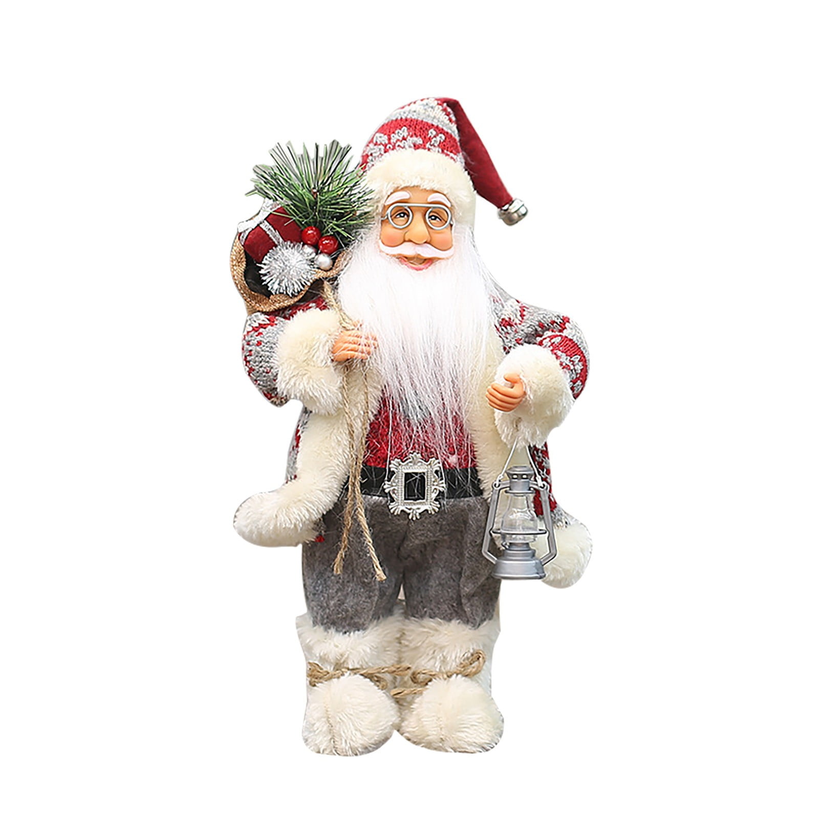UYUH 12 Inch Standing Santa Claus Decor Resin Holiday Figurine with ...