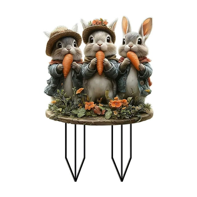 UYUH 2025 Easter Bunny Garden Stakes Weather-Resistant Acrylic Decor ...