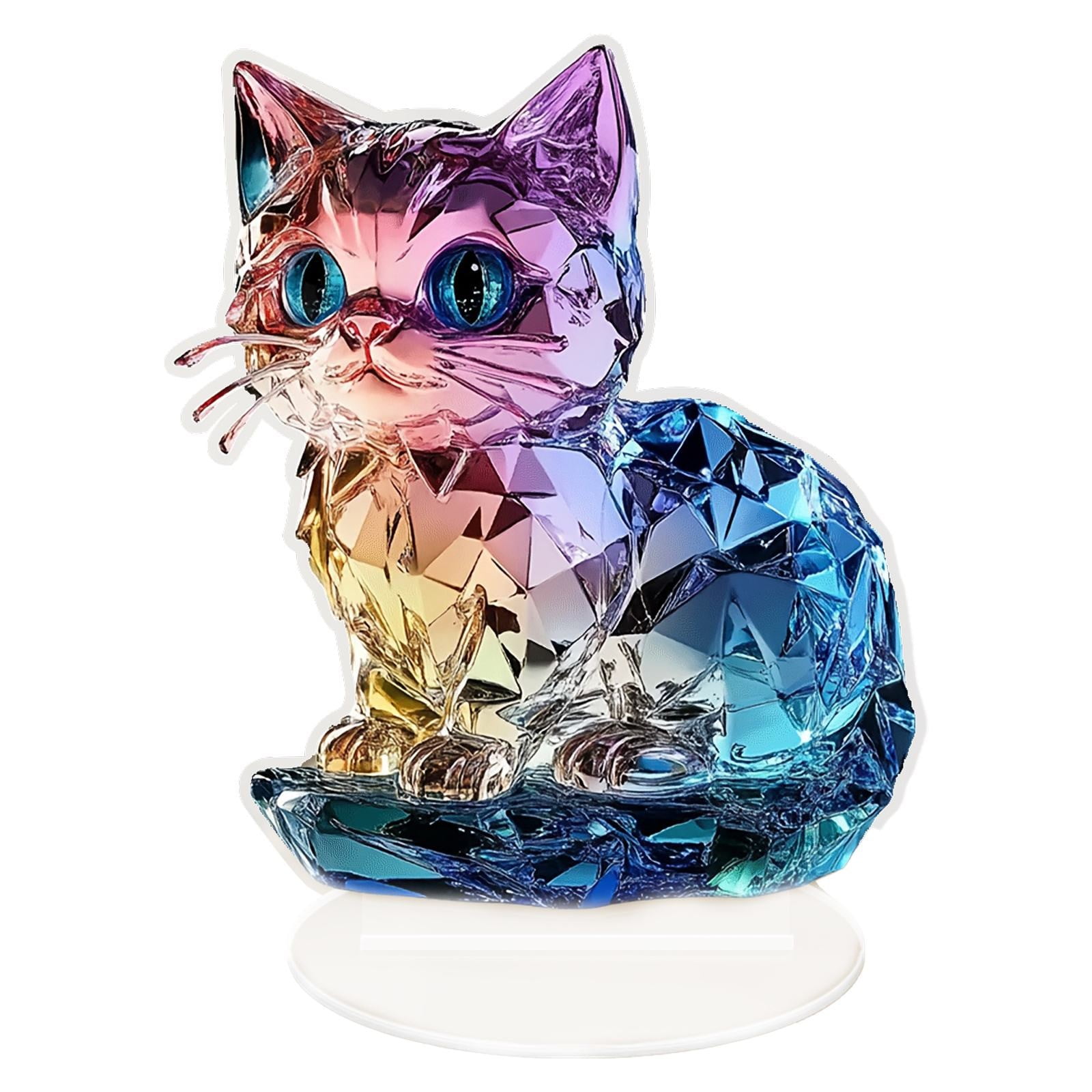 UYUH ‌Acrylic Cat Desktop Decoration | Stylish Home Office Decor | Flat ...