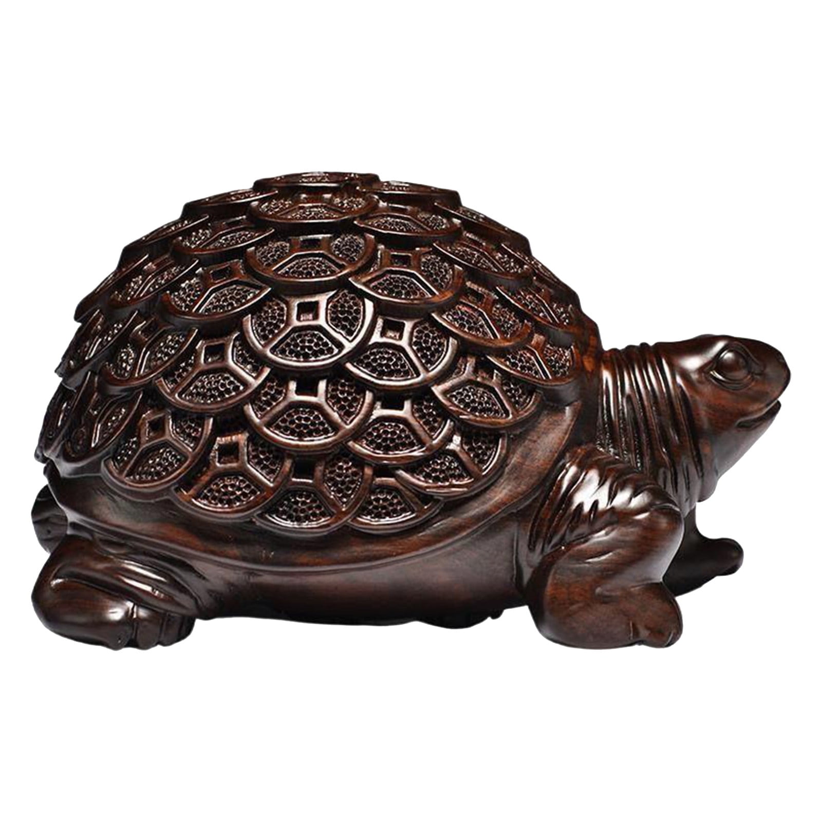 UYUH Aged Black Rosewood Dragon Turtle Statue Wealth & Career Luck, Hand-Carved Chinese Zodiac ...