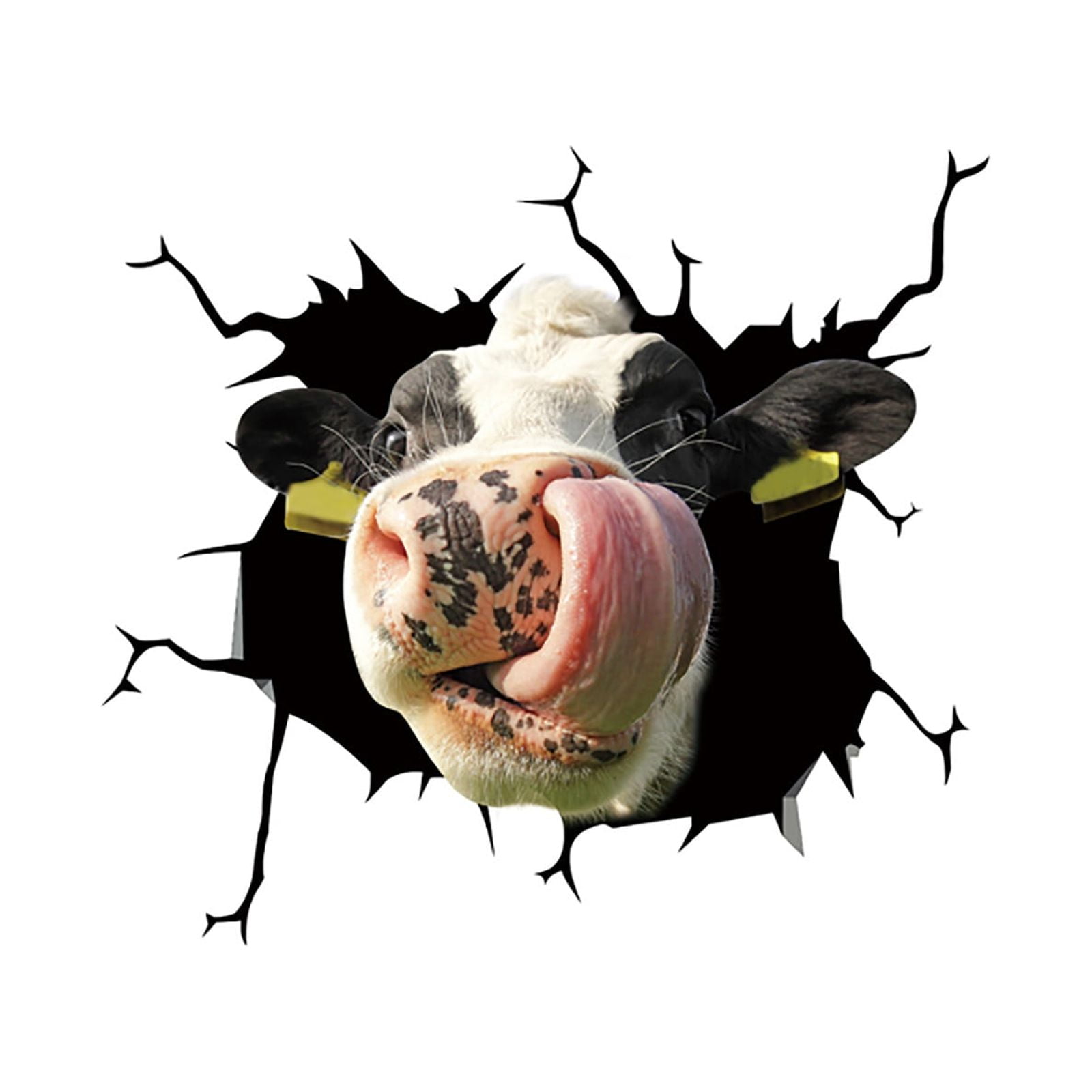 UYUH Animal Crack Car Sticker Cow Car Decals , Realistic Animal Car ...