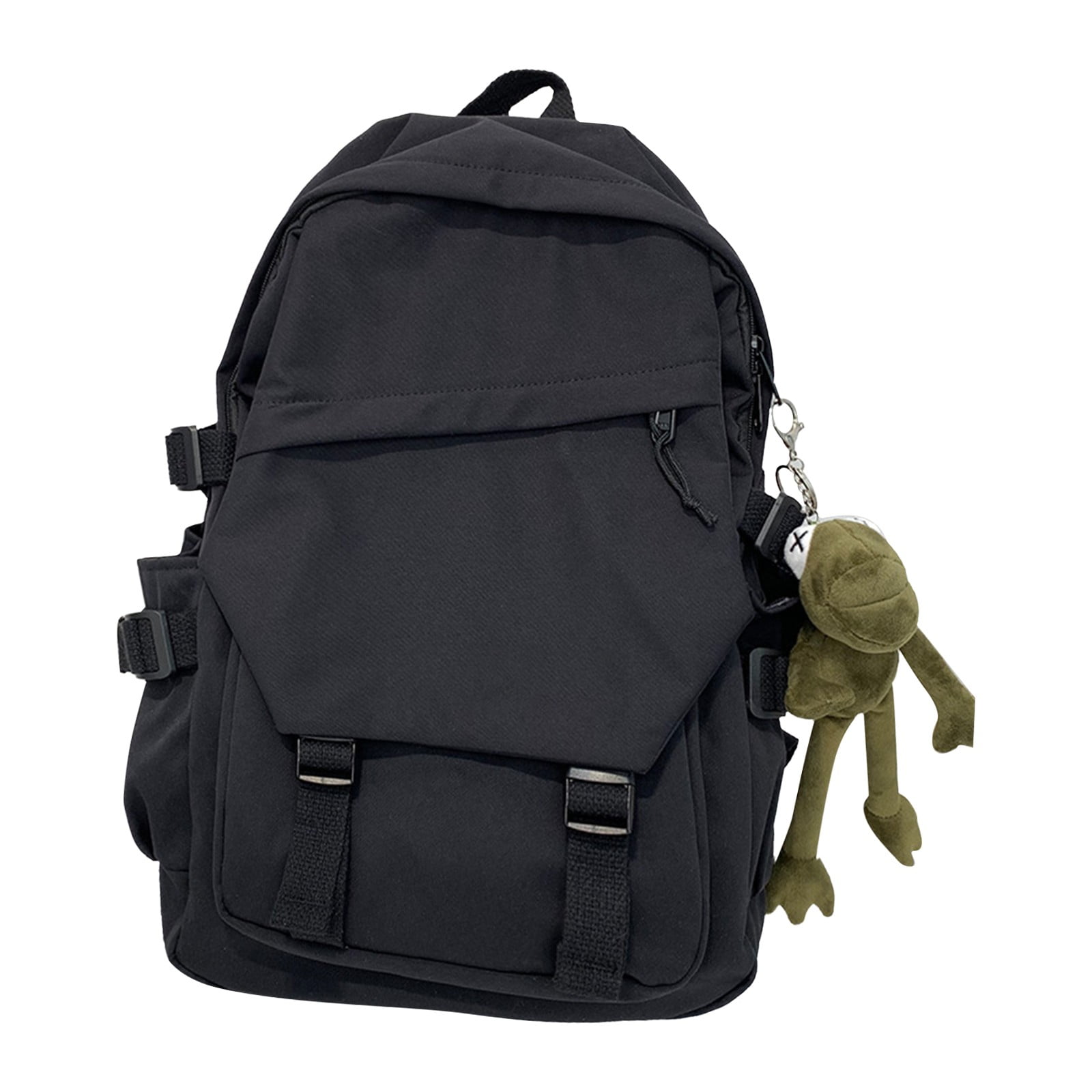UYUH Black Waterproof Nylon Backpack Lightweight Travel-Ready School ...
