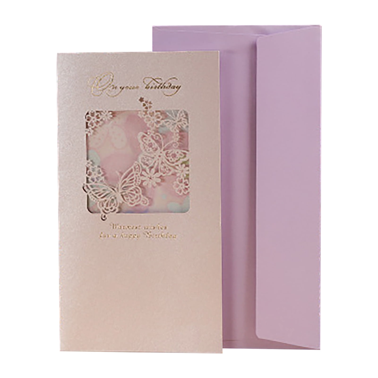 UYUH Christmas Card Bronzing Kraft Paper Greeting Card Elegant Hollow ...