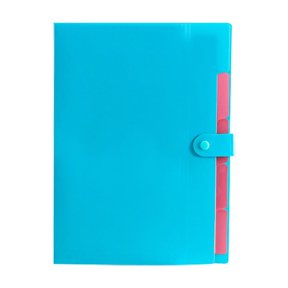 Dengmore Sky Blue Accordion File Folder, A4 5-Pocket Expanding Document ...