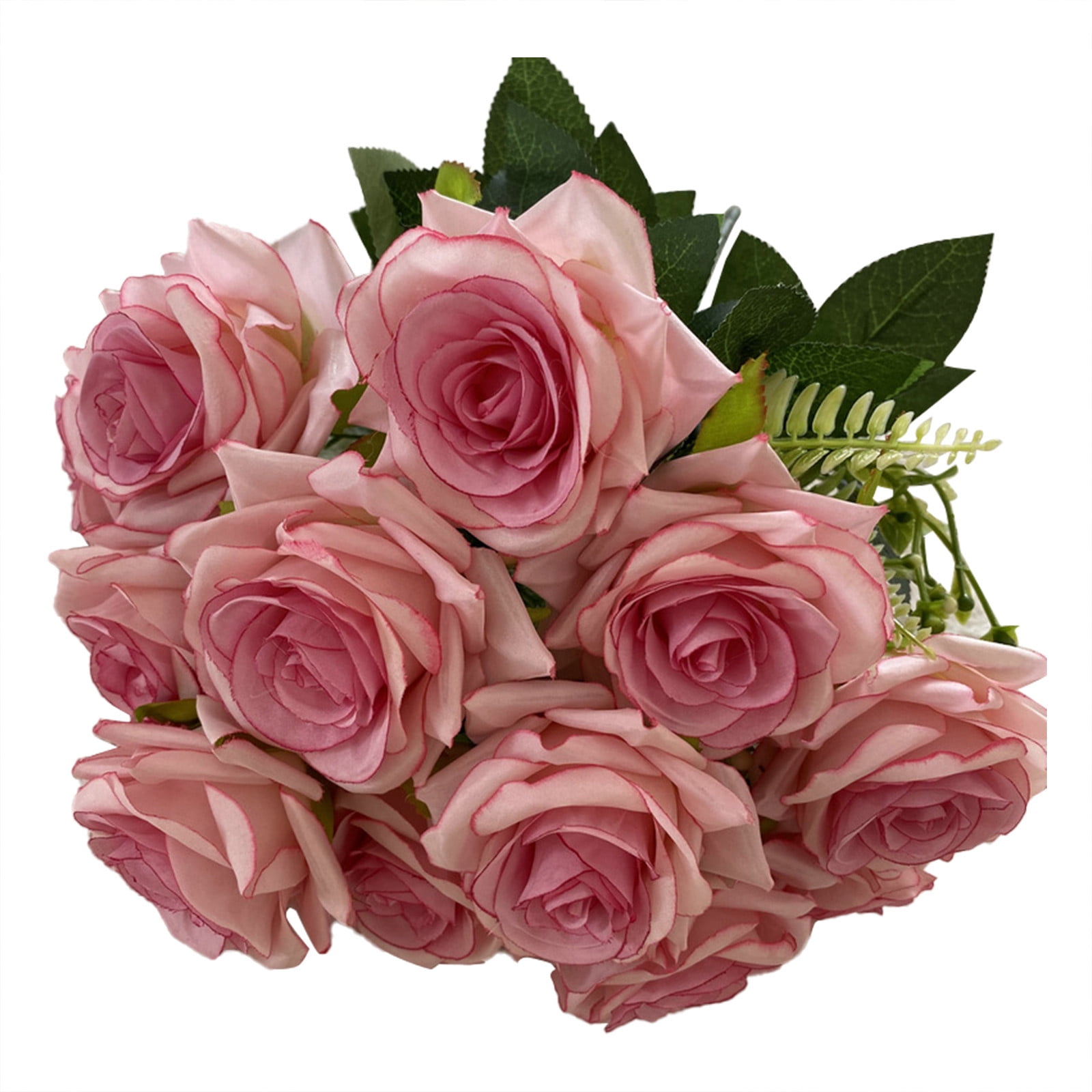 UYUH Gold Wire Rose Bouquet Bendable Artificial Flower Stems for Table ...