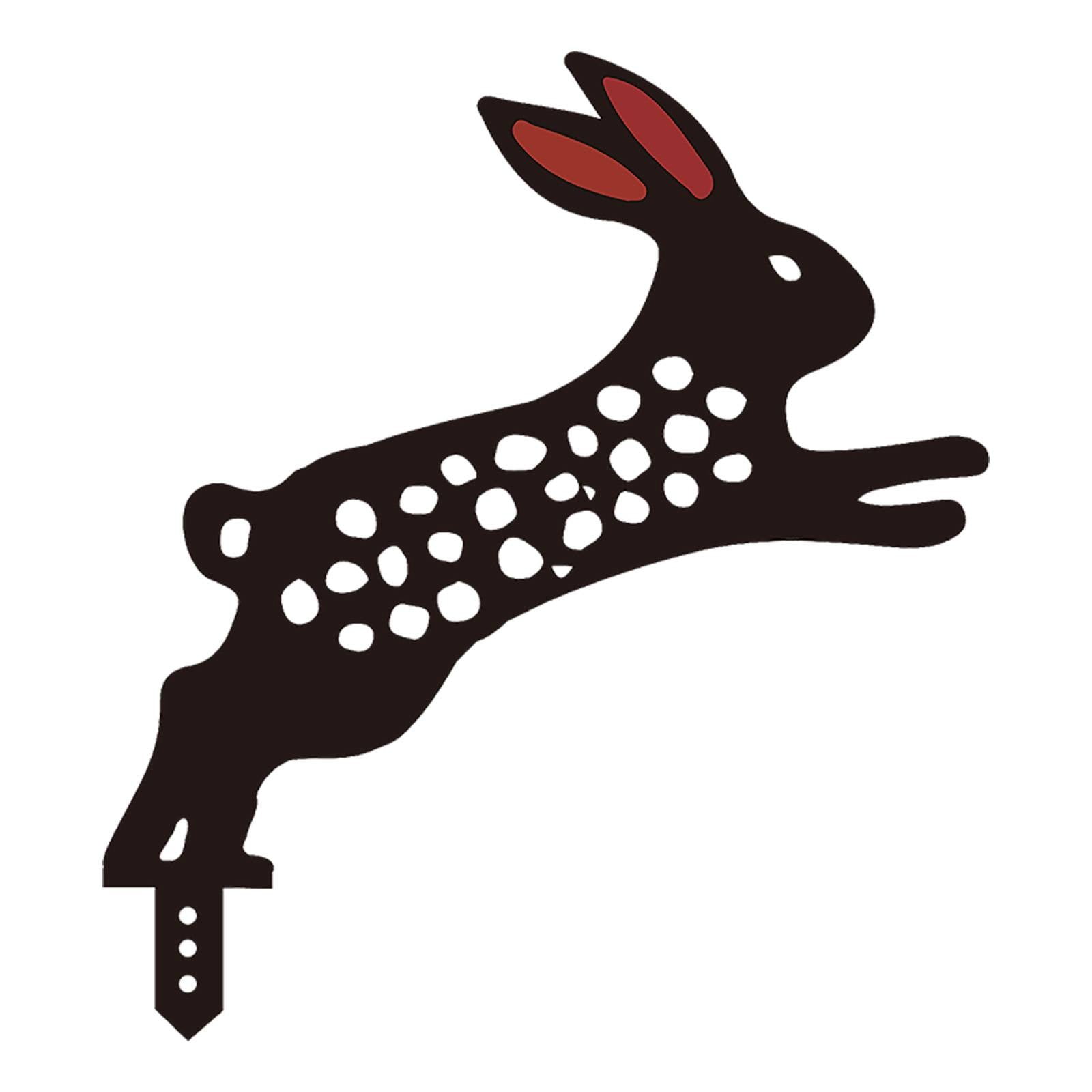 UYUH Hand-Forged Metal Bunny Garden Stakes Rust-Proof Corten Steel ...