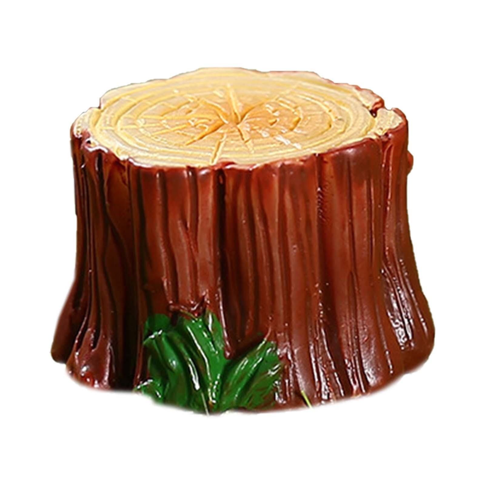 UYUH Handcrafted Fairy Garden Tree Stump Decor Set Outdoor Miniature ...