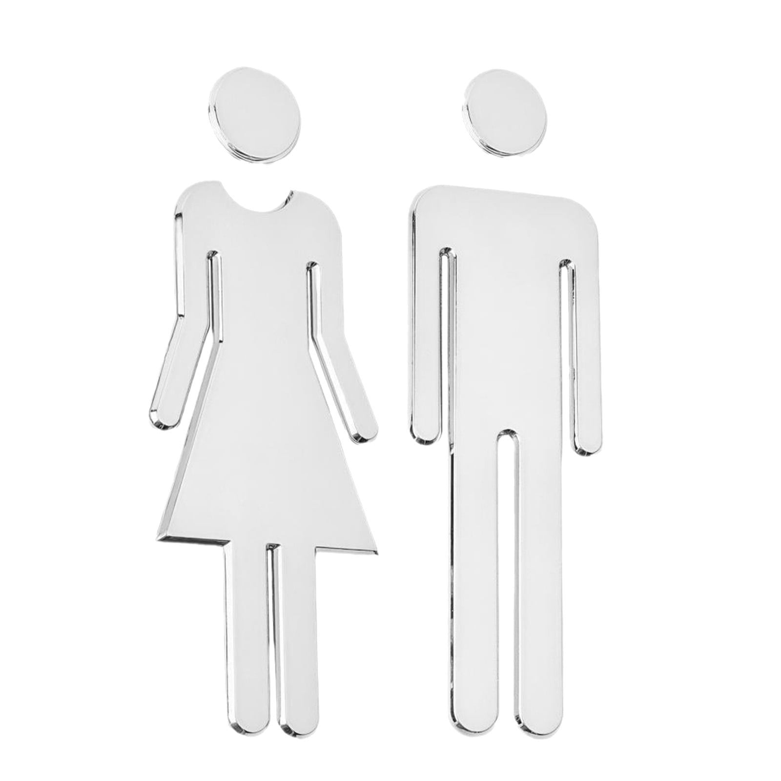 UYUH Whimsical Gender Restroom Signs Reversible Bathroom Sticker Set ...