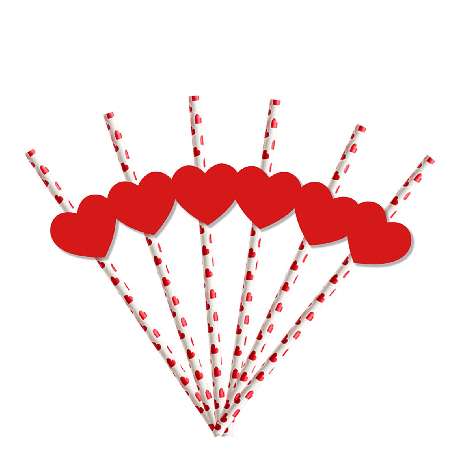 UYUH Valentine's Day Paper Plates Heart Shaped Disposable Paper Straws ...