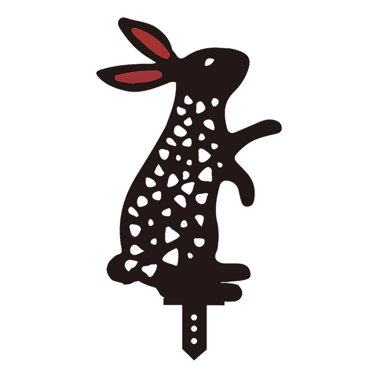 UYUH Weatherproof Metal Bunny Garden Stakes Silhouette Yard Decor ...