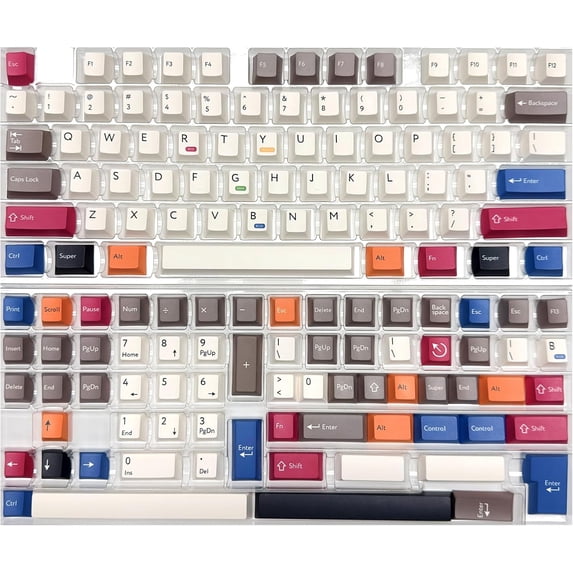 UYUIOIF-KBDiy Retro100 Keycaps Set,143 Keys Vintage White Cherry ...