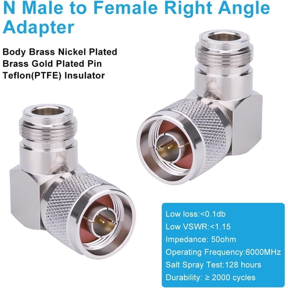 UYWGF-2 Pack N Type Connector Adapter Right Angle Coax Connectors 90 ...