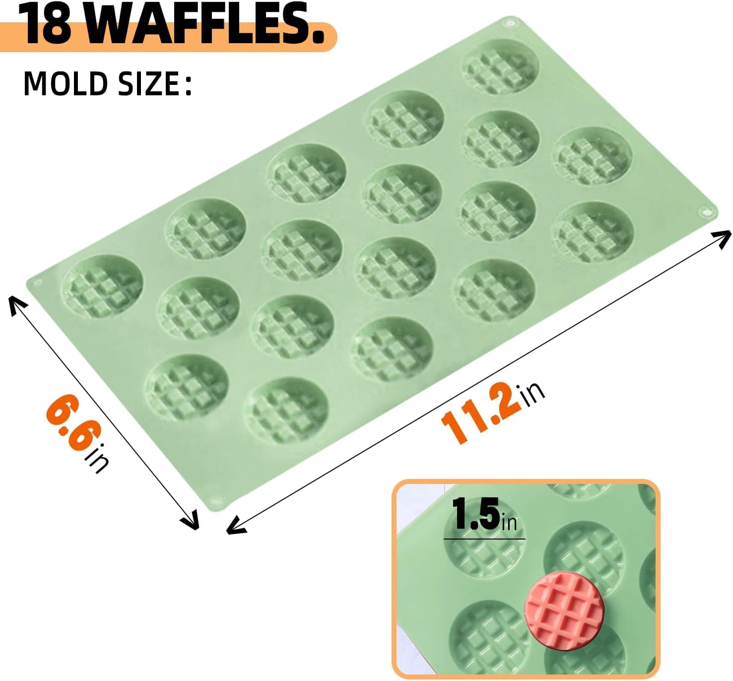 UYWGF-2pcs Silicone Wax Melt Molds, 18 Cavities Mini Eggo Waffle Mold ...