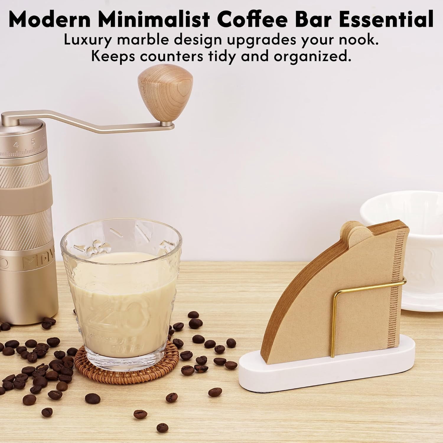UYWGF-Coffee Filter Holder - Weighted Stone Base & Metal Stand for V60 ...