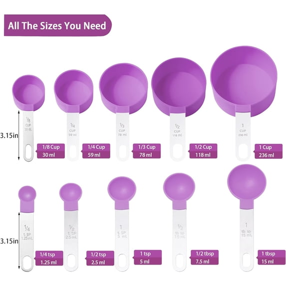 UYWGF-Measuring Cups and Spoons Set of Kitchen Gadgets 10 Pieces ...