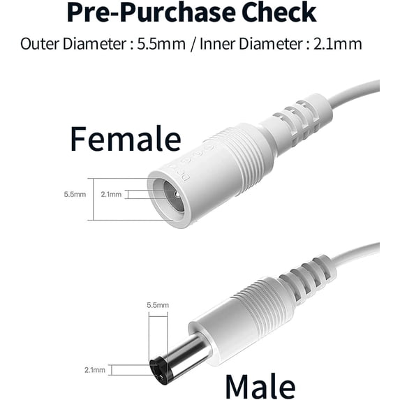 UYWGF-Power Extension Cable 10M 33Ft 2.1mm x 5.5mm Compatible with 12V ...
