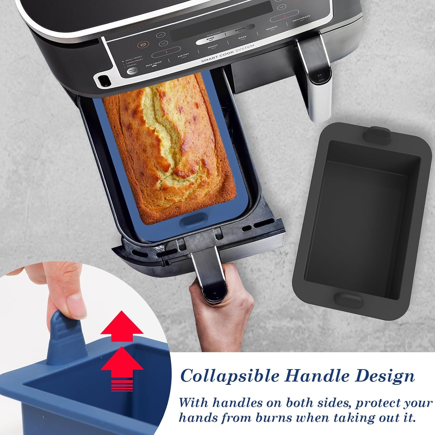 UYWGF-Silicone Air Fryer Bread Loaf Pan for Baking, Nonstick Mini Loaf ...