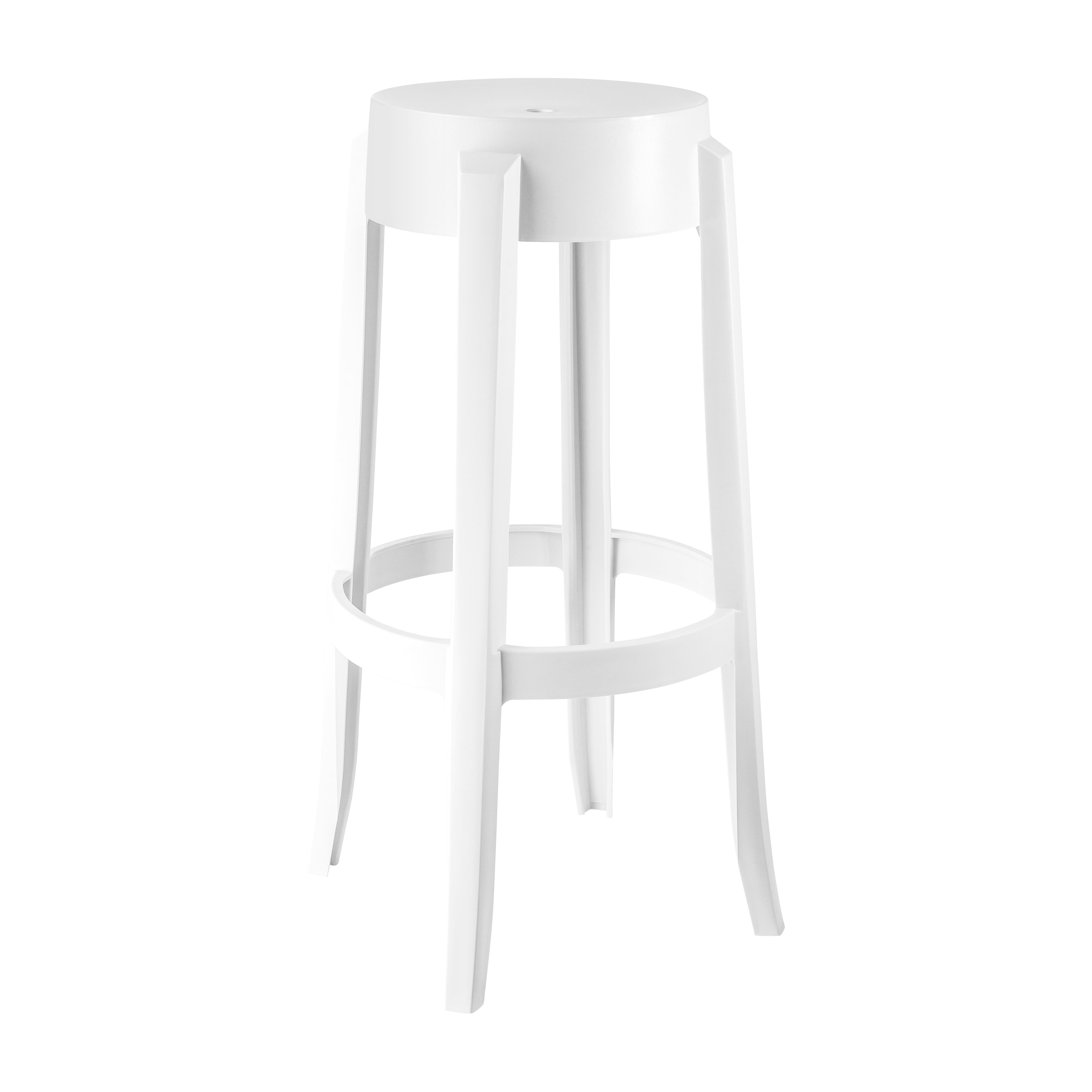 UZ Shine Set of 2 Matte White Counter Bar Stools, 29.3" High ...