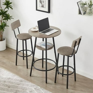 AWQM 5 Piece Bar Table Set, Kitchen Counter Height Table with 4 Stools ...