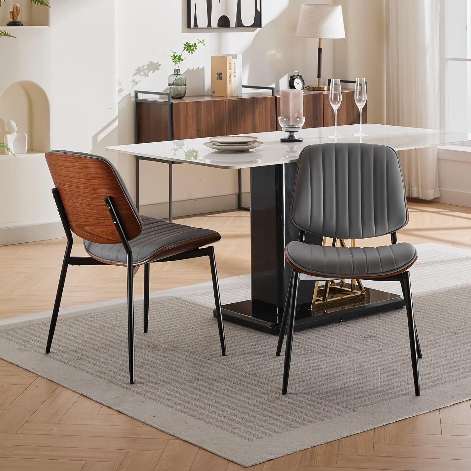 UZUGUL Dining Chairs Set of 2, Mid Century Modern Accent Dining Room ...