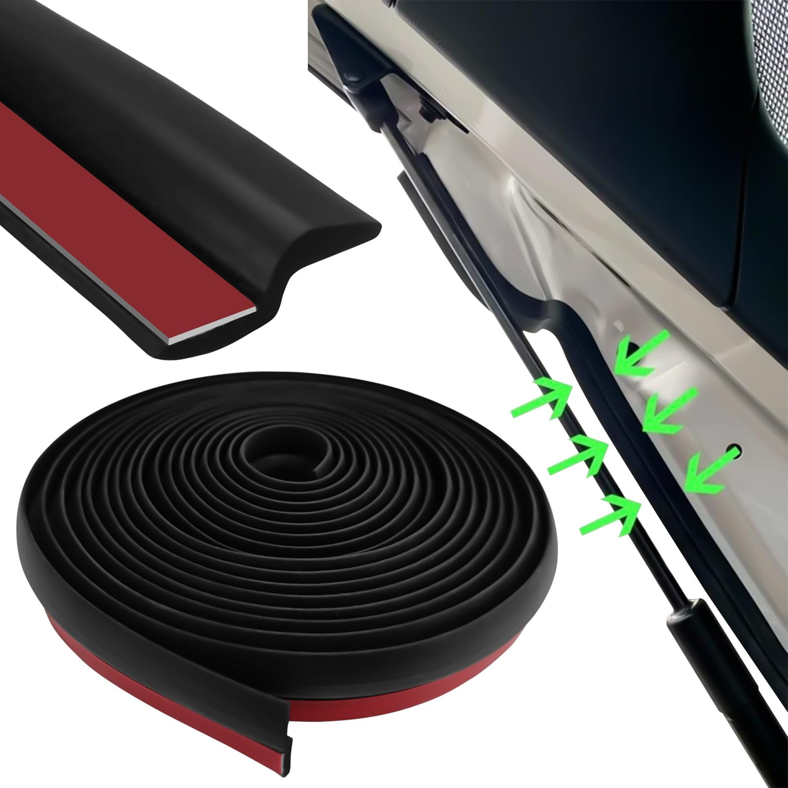 UZZH 13Ft Rubber Car MMF7 Door Seal Strip Windshield Stripping, Z ...