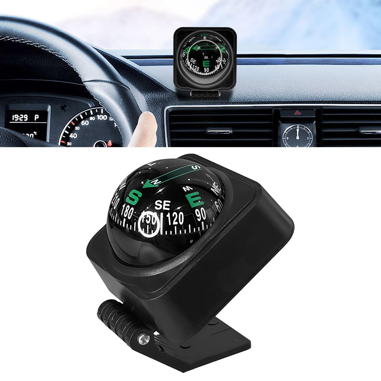 UZZH Car Compass, Boat Compass with Bracket Base, Car Compass Dashboard ...