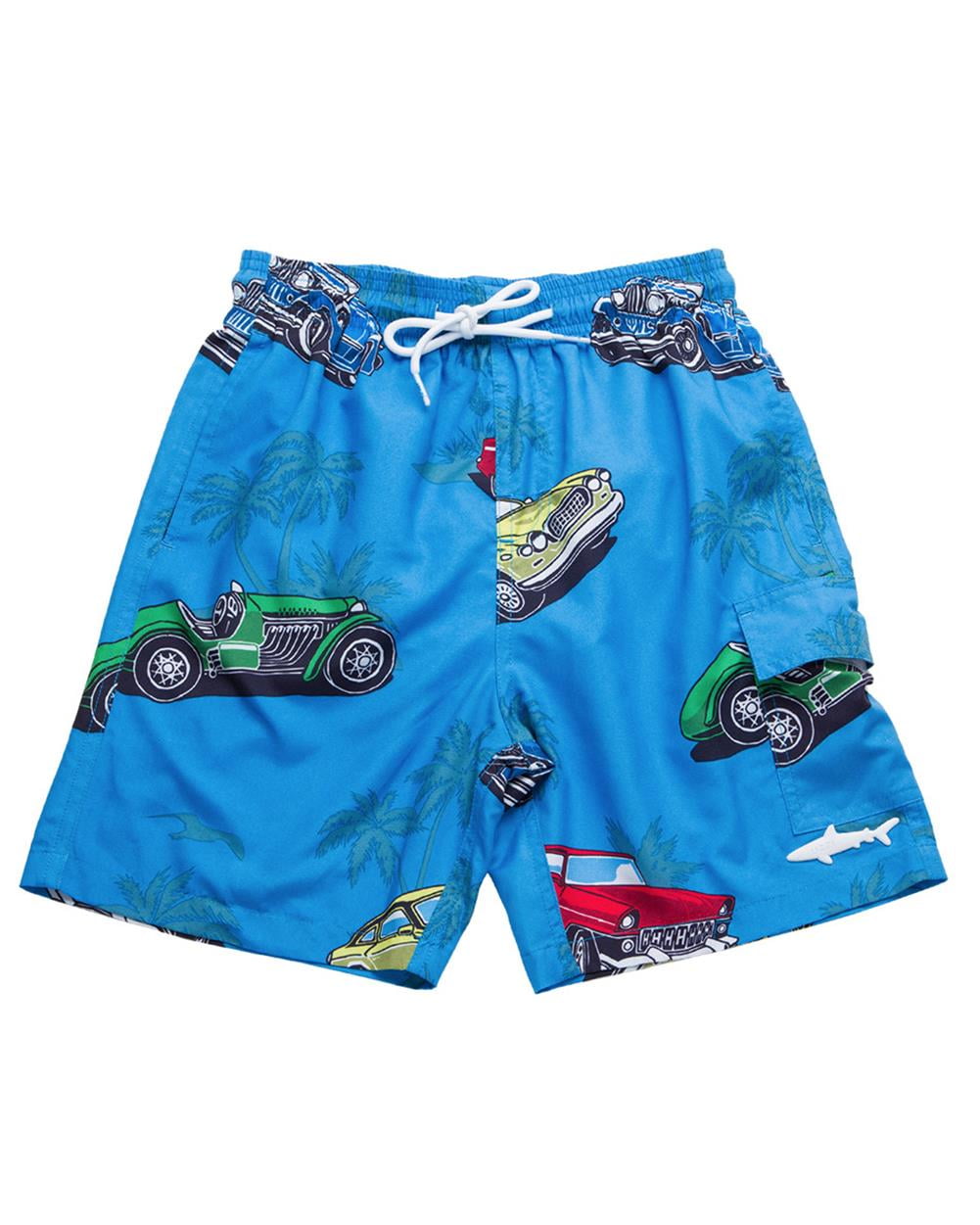 UZZI Kids Swim Shorts Fast Dry Fun Print, Blue Cars, Size: 4-6, Uzzi ...