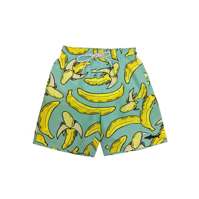 UZZI Kids Swim Shorts Fast Dry Fun Print, Green Banana, Size: 2-4, Uzzi ...