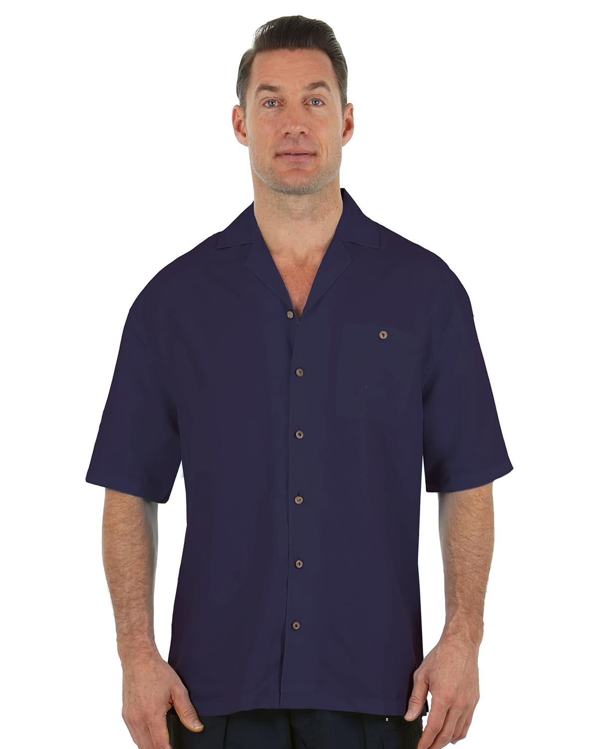 UZZI Mens Hawaiian Casual Button Down Short Sleeve Beach Surf Aloha ...