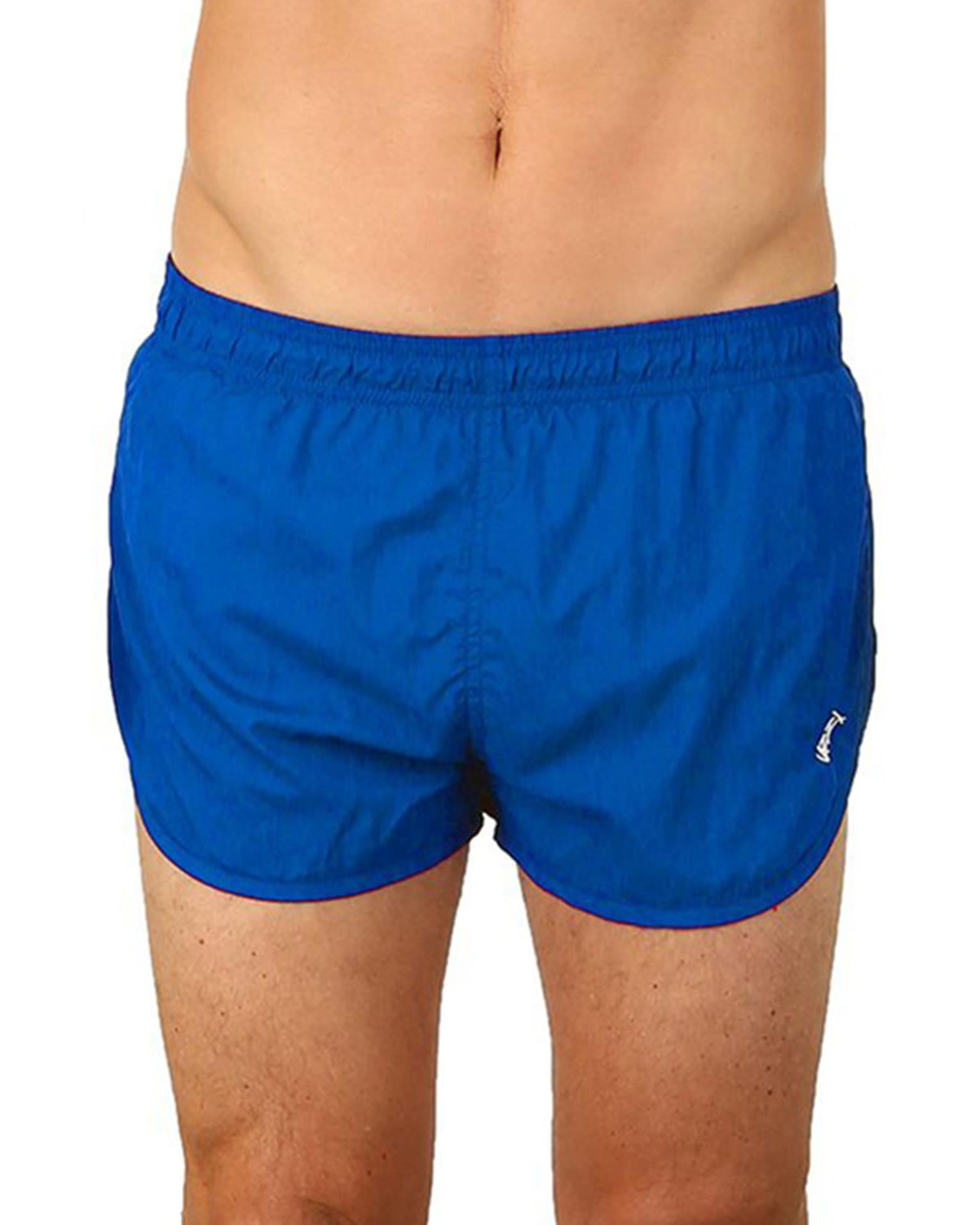 UZZI Mens Swim Trunks Nylon Boxer Shorts Running Shorts, Royal, Size ...
