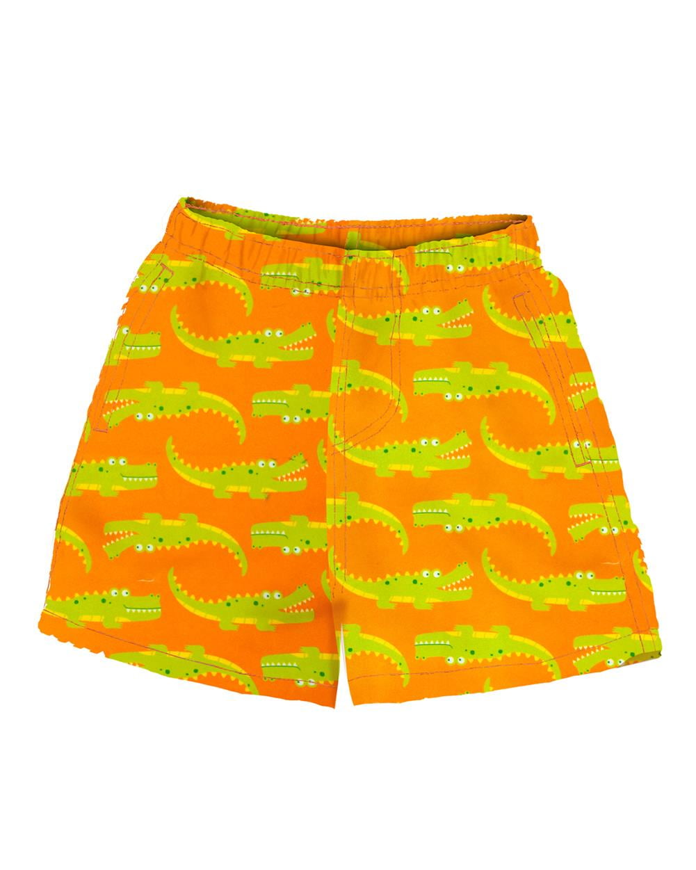 UZZI Toddler Swim Shorts Fast Dry Fun Print, Orange Crocodile, Size: 3T ...