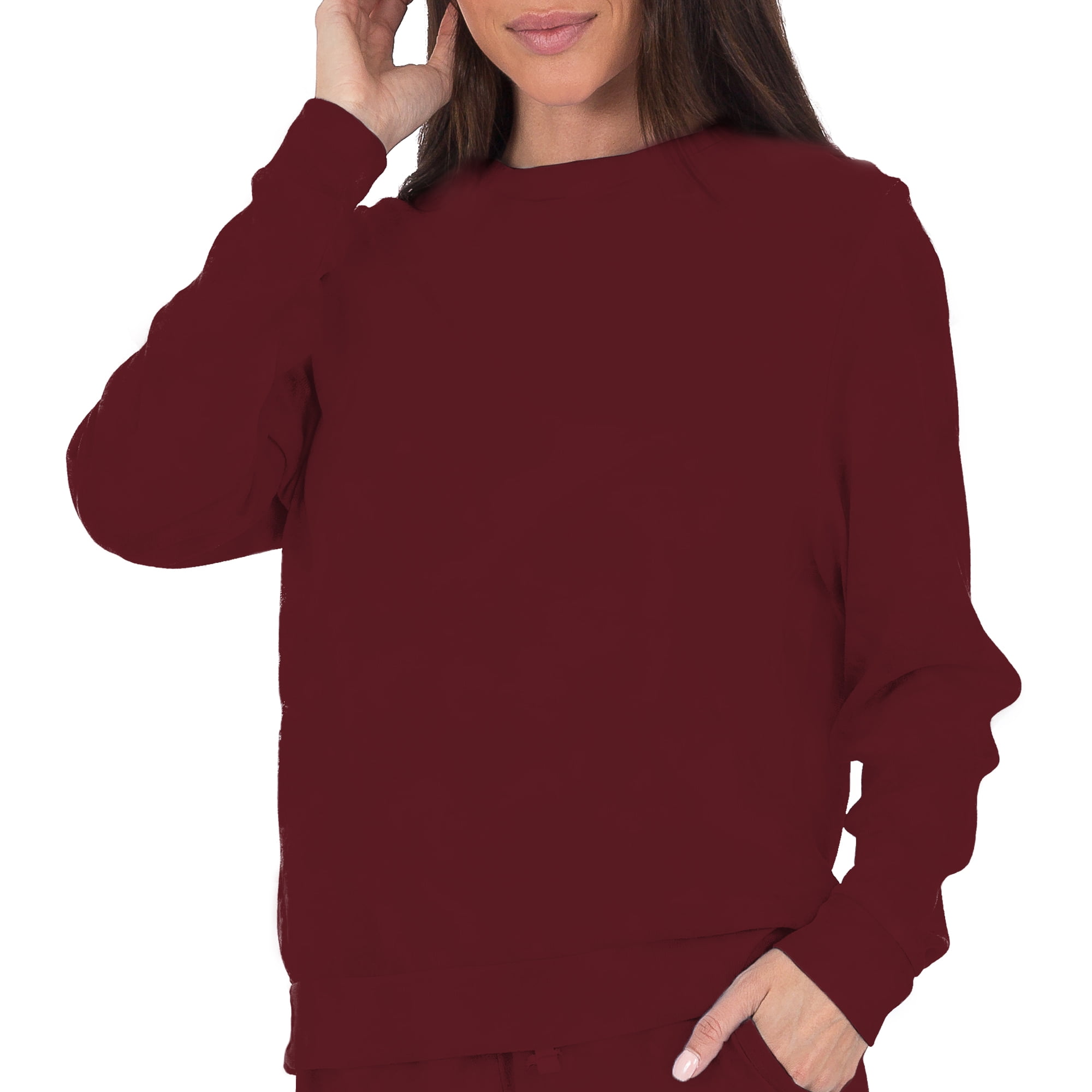 UZZI Women's Pull Over Crew Neck Sweater, White, Gray Heather Casual ...