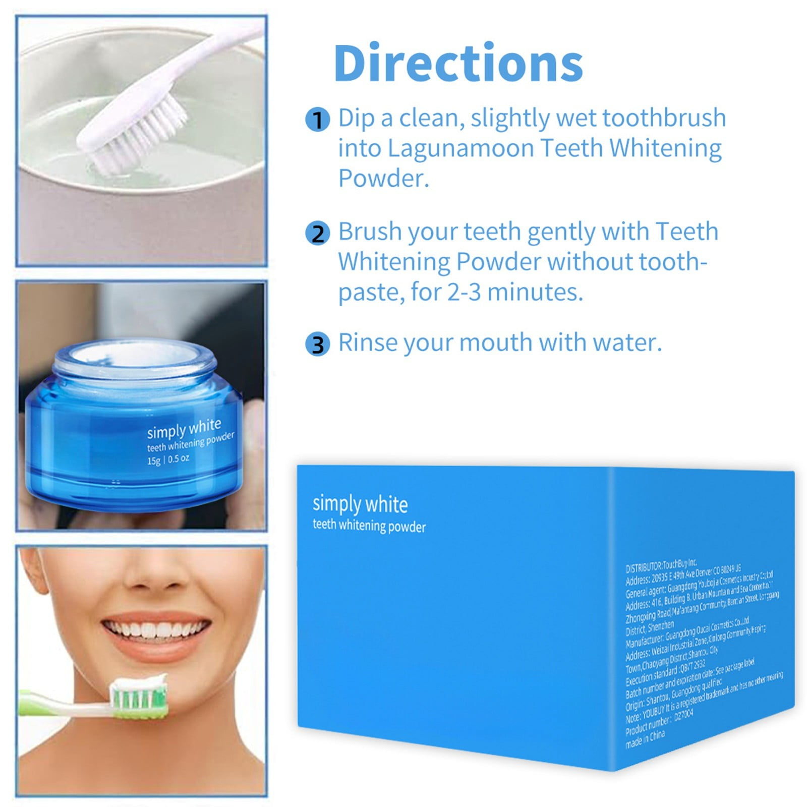 Uaeog Tooth White Powder Canel Out Stains Fresh Breath No Sensitivity ...