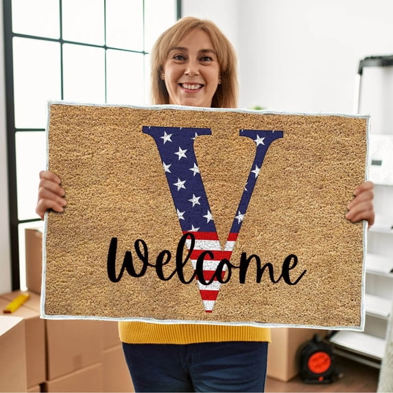Uandlove 4th of July Doormat, Non Slip Absorbent Entryway Rug, Quick ...