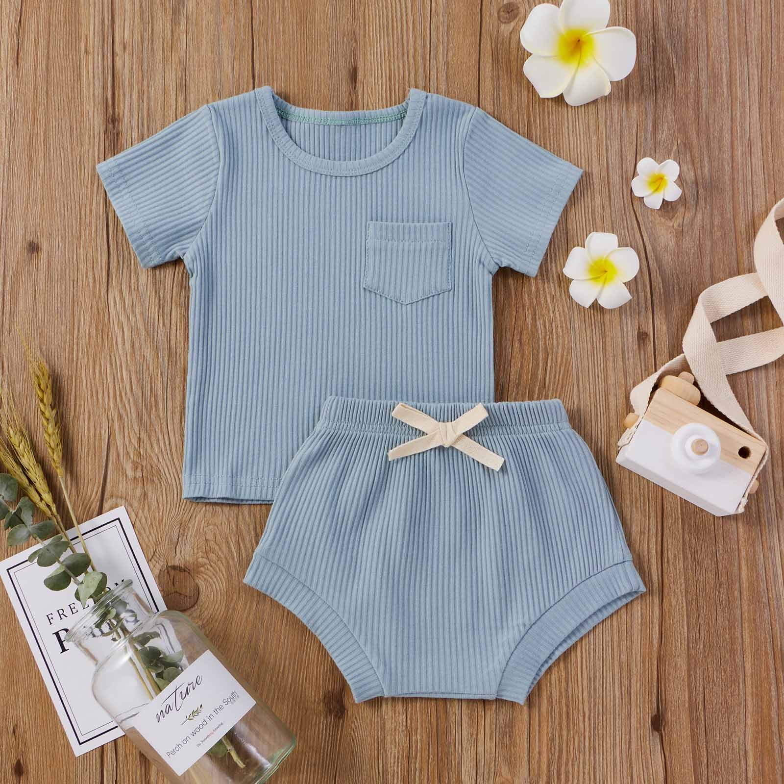 Uandlove Children's Clothing New Summer Outfits, Kids Stripe Short ...