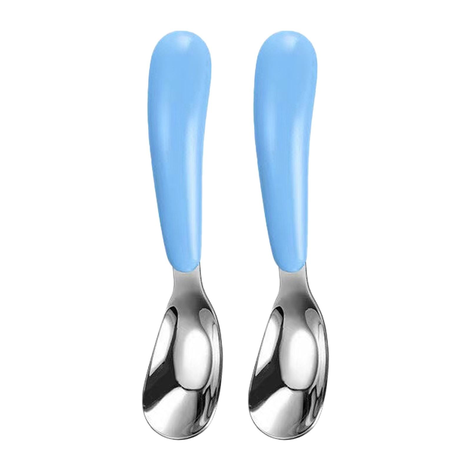 Uanit 1/2pc Toddler Spoons Baby Spoons for Self-Feeding, Stainless ...