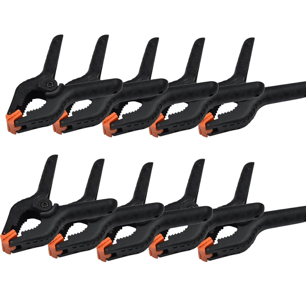 Uanit 10 Pcs Large Spring Clamp Set, Nylon Plastic Clips Heavy Duty ...
