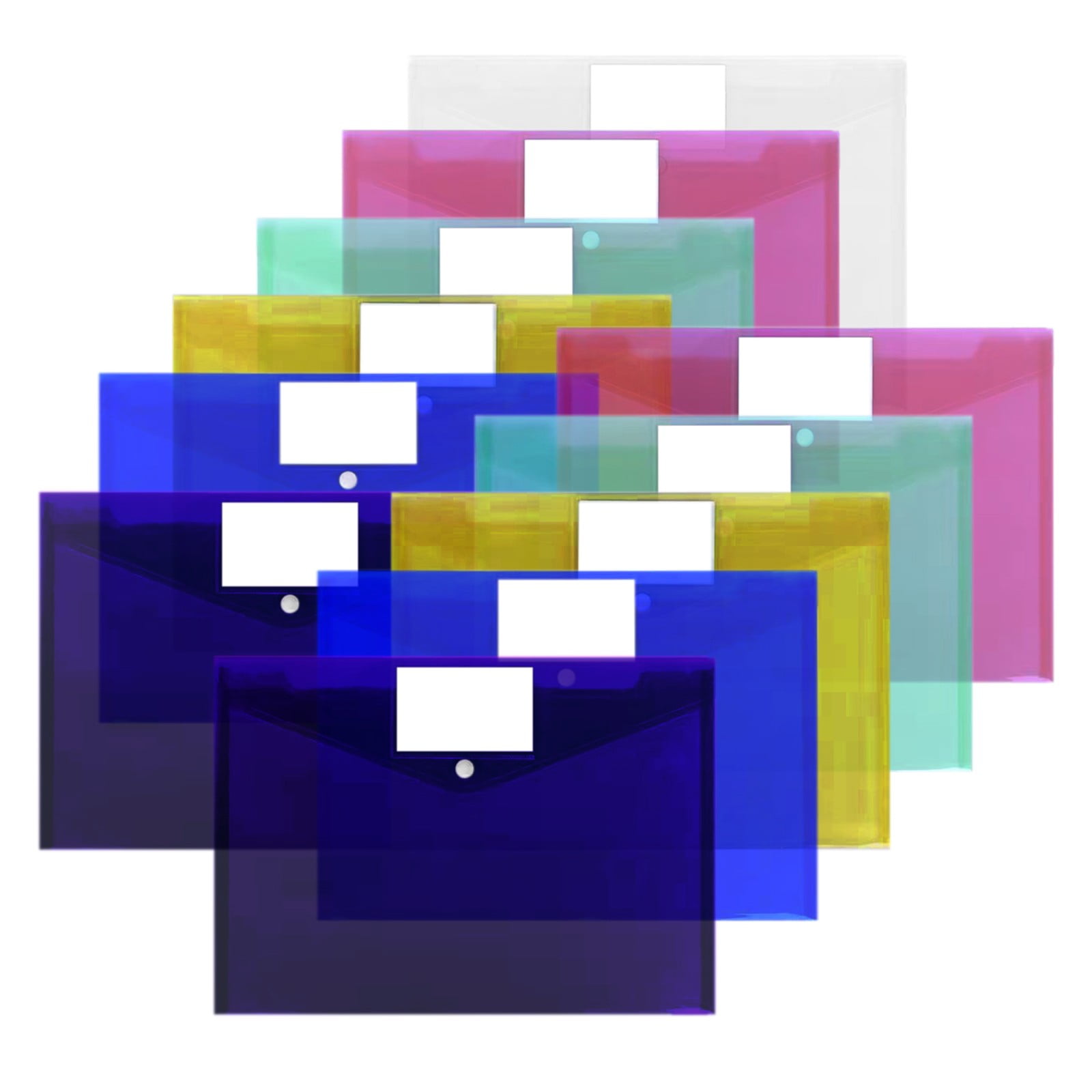 Uanit 11 Pack Clear Plastic Poly Filing Envelopes Document Folders US ...