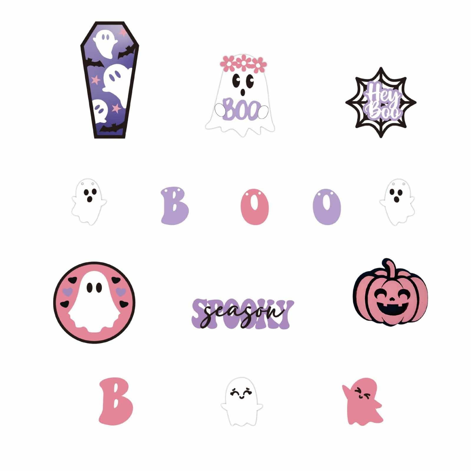 Uanit 14PCS Halloween Cupcake Toppers Halloween Party Decoration Boo ...