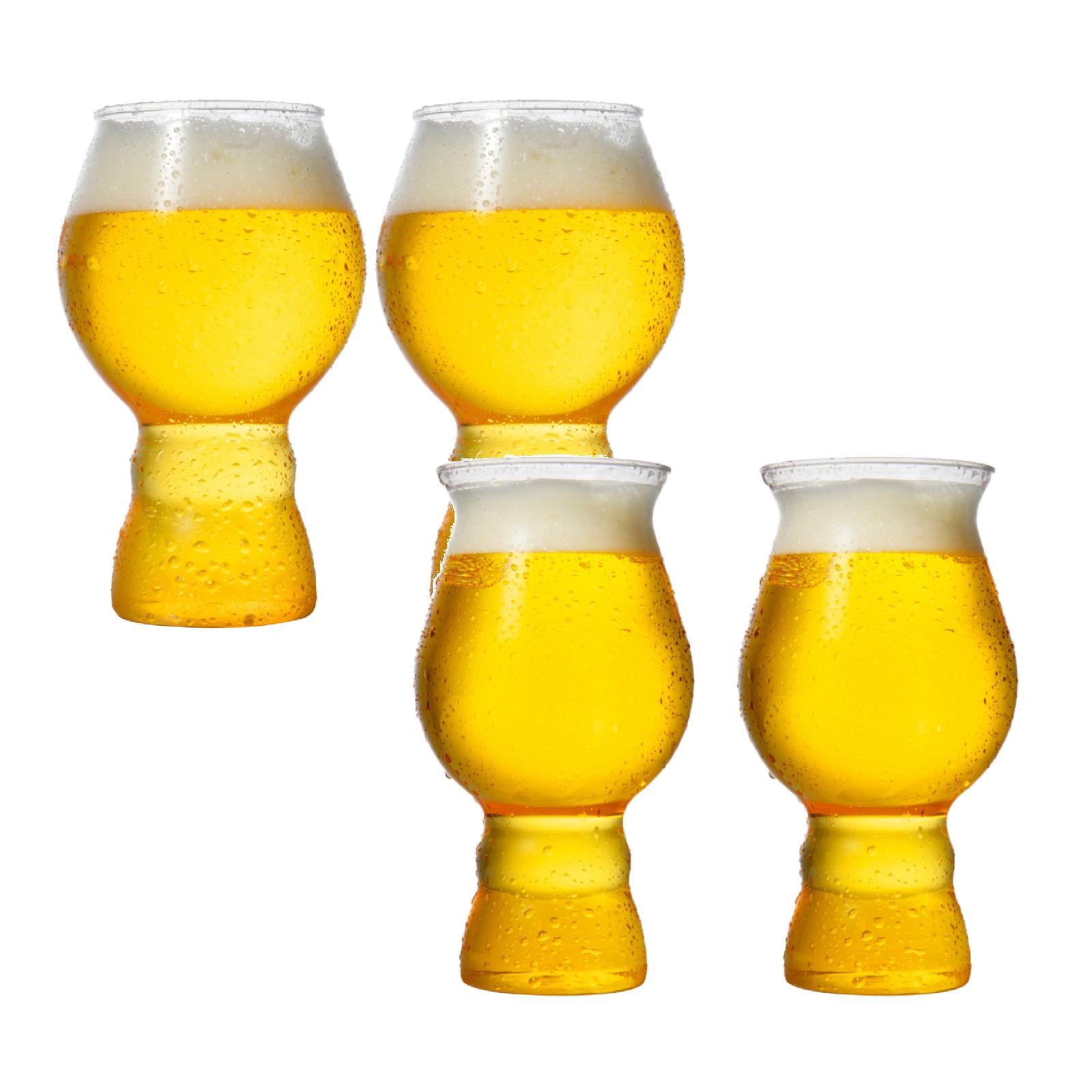 Uanit 2pc Freezer Beer Mugs Double Wall Insulated Gel Plastic Pint ...