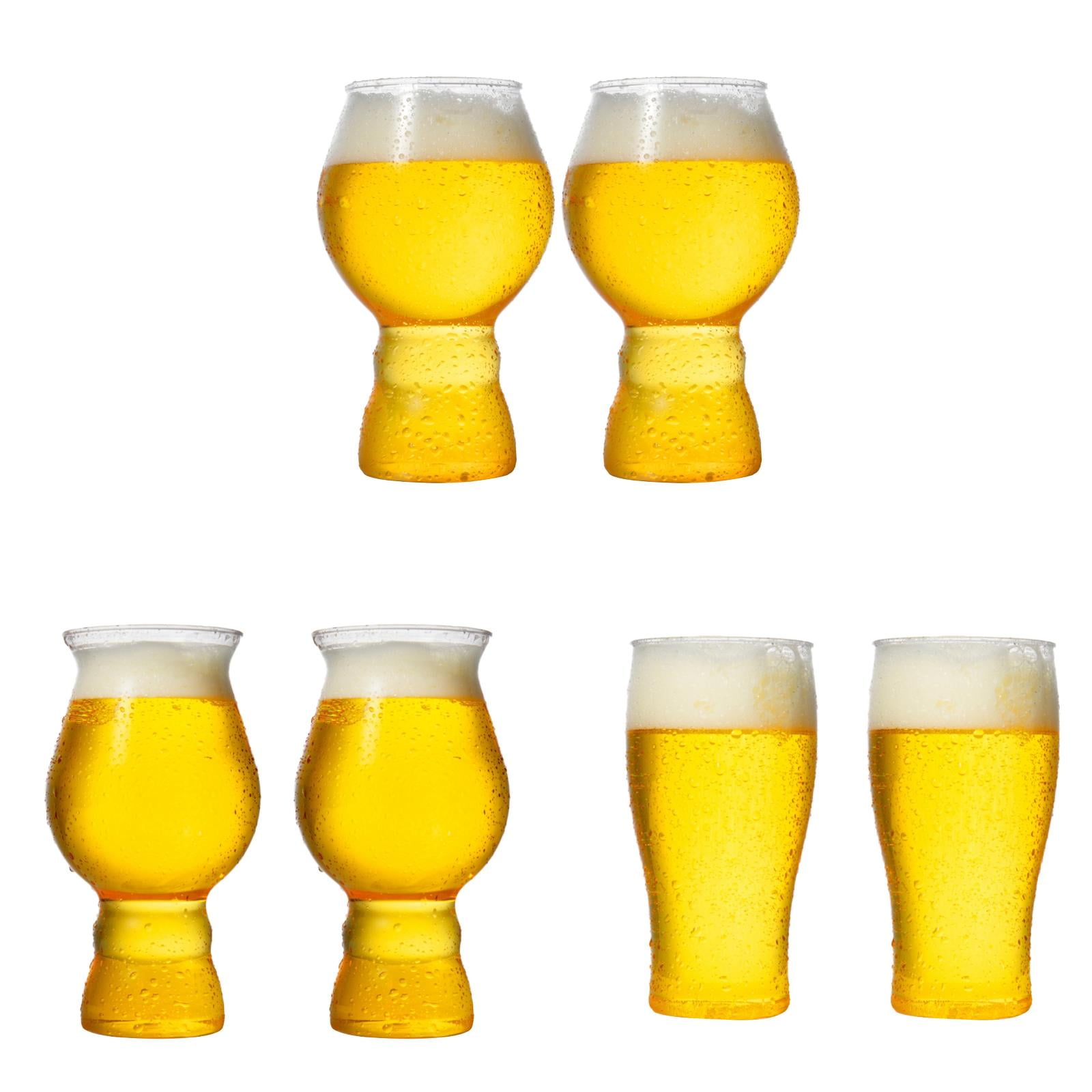 Uanit 2pc Freezer Beer Mugs Double Wall Insulated Gel Plastic Pint ...