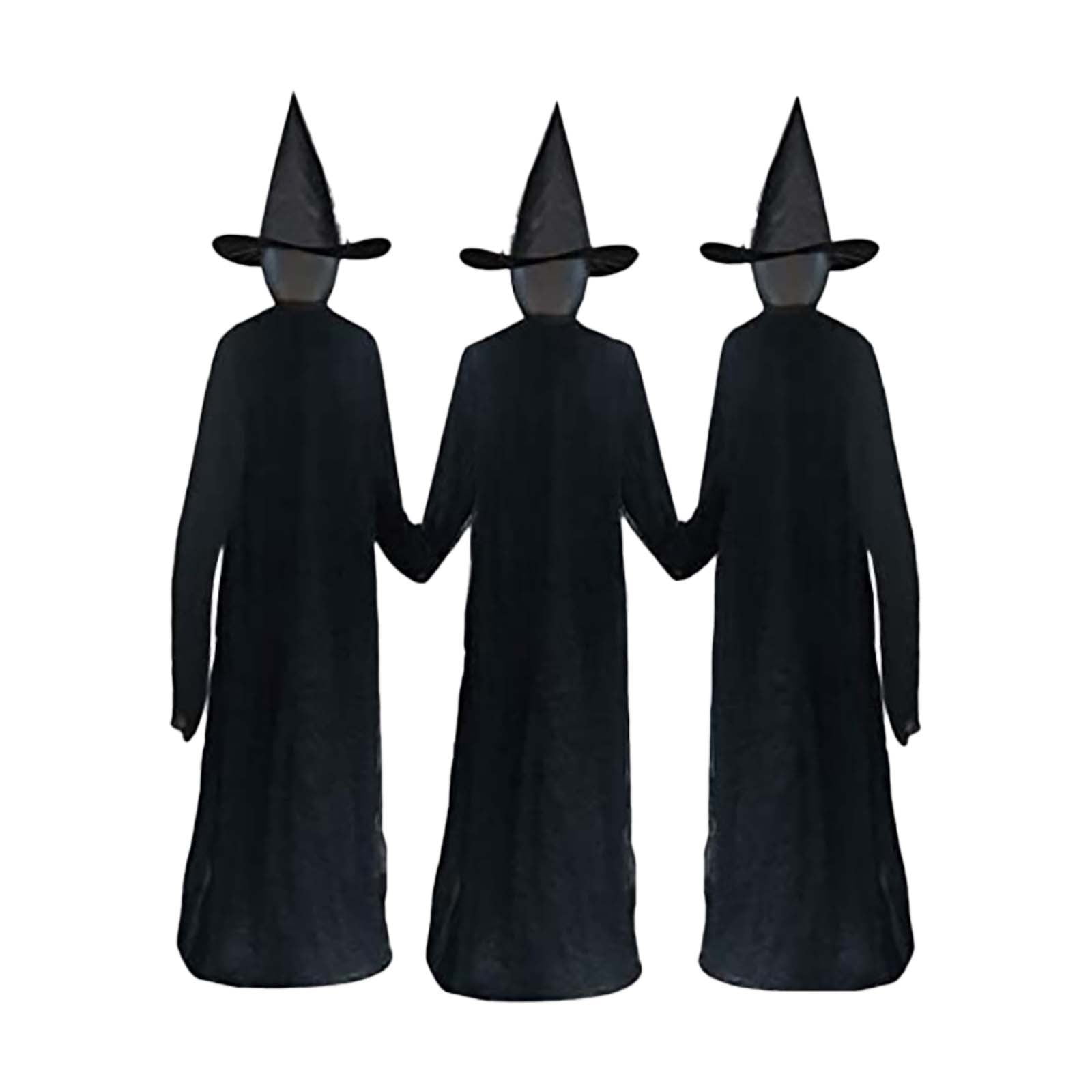Uanit 3 Pack Witches Halloween Decorations Outdoor, 6 Ft Lighted Witch Stakes Yard Decoration ...