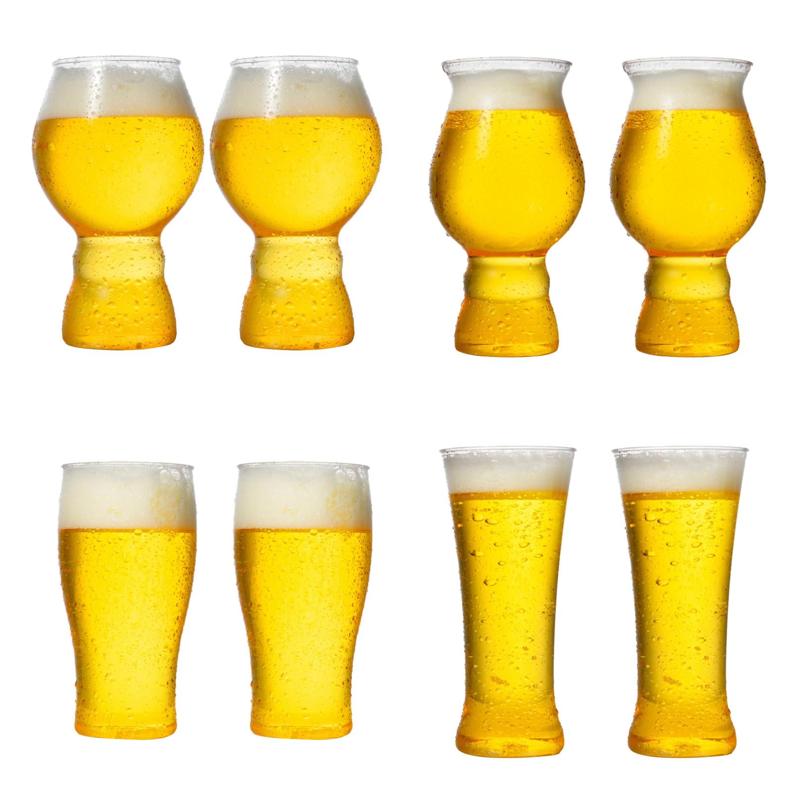 Uanit 4pc Freezer Beer Mugs Double Wall Insulated Gel Plastic Pint ...