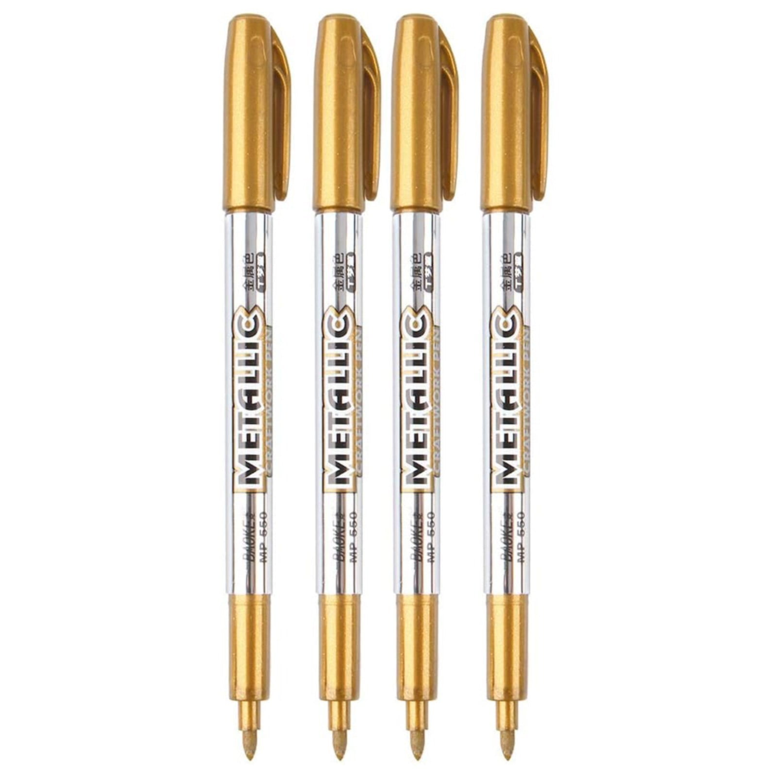 Uanit 4pcs Metallic Marker Pens, Gold and Silver Metallic Permanent ...