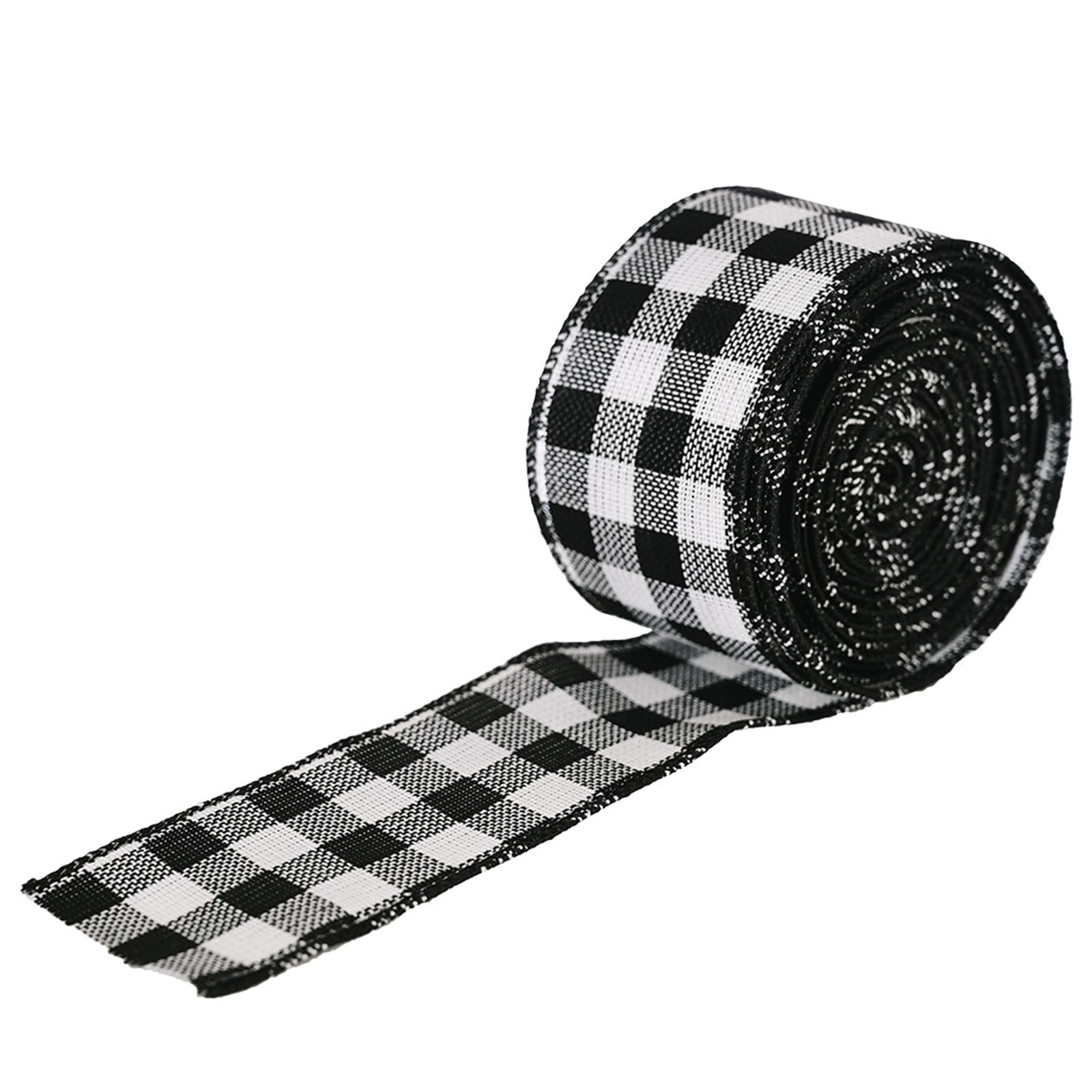 Uanit Buffalo Plaid Ribbons Burlap Christmas Wired Edge Plaid Ribbons 2 ...