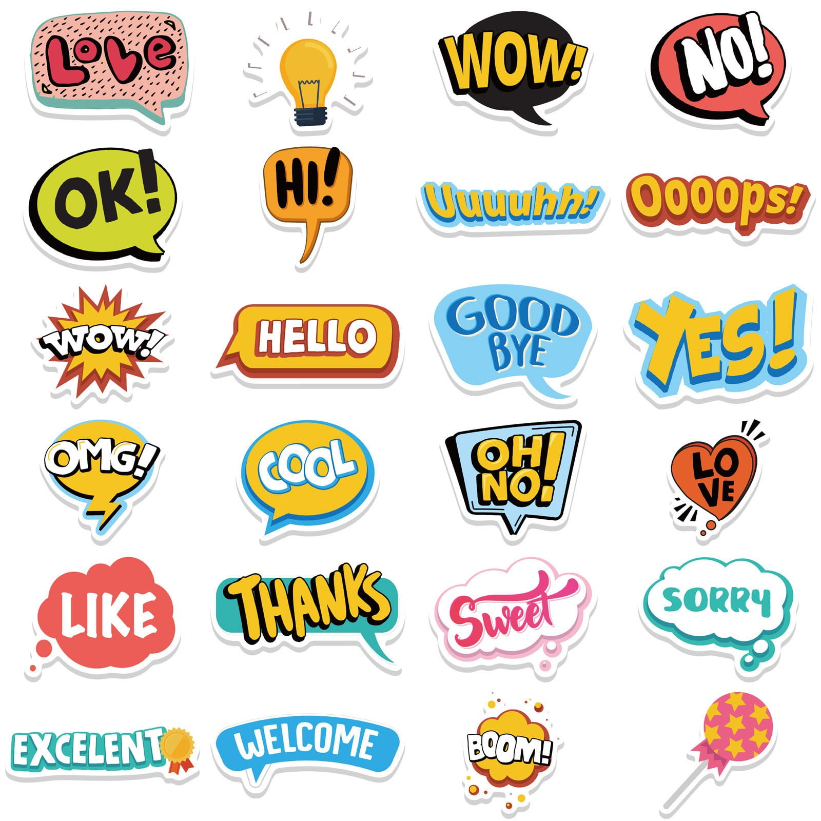 Uanit Cartoon Surprise Text Sticker Luggage Guitar Notebook Diy ...