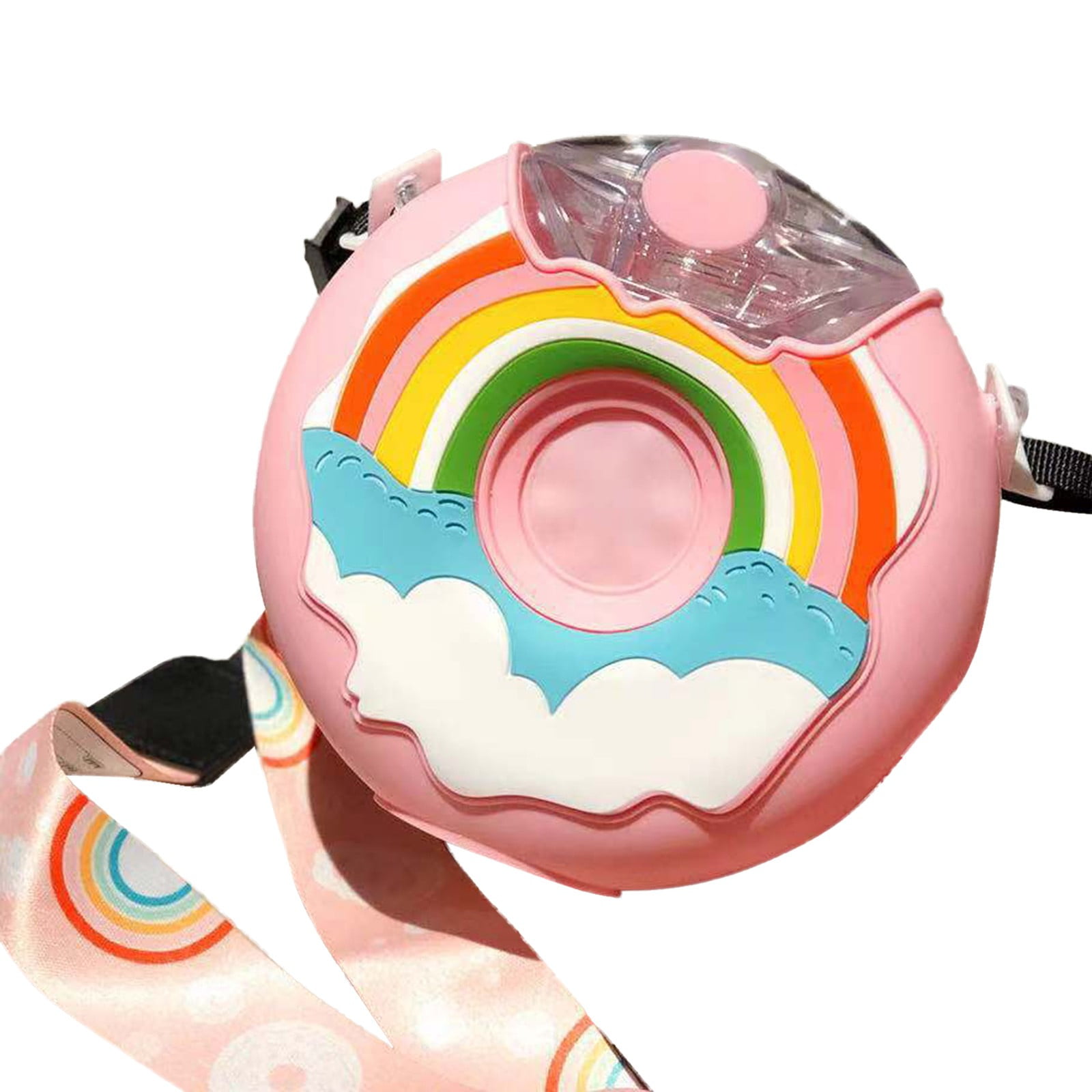 Uanit Children's Sippy Cup Baby's Portable Water Donut Strapable Square ...