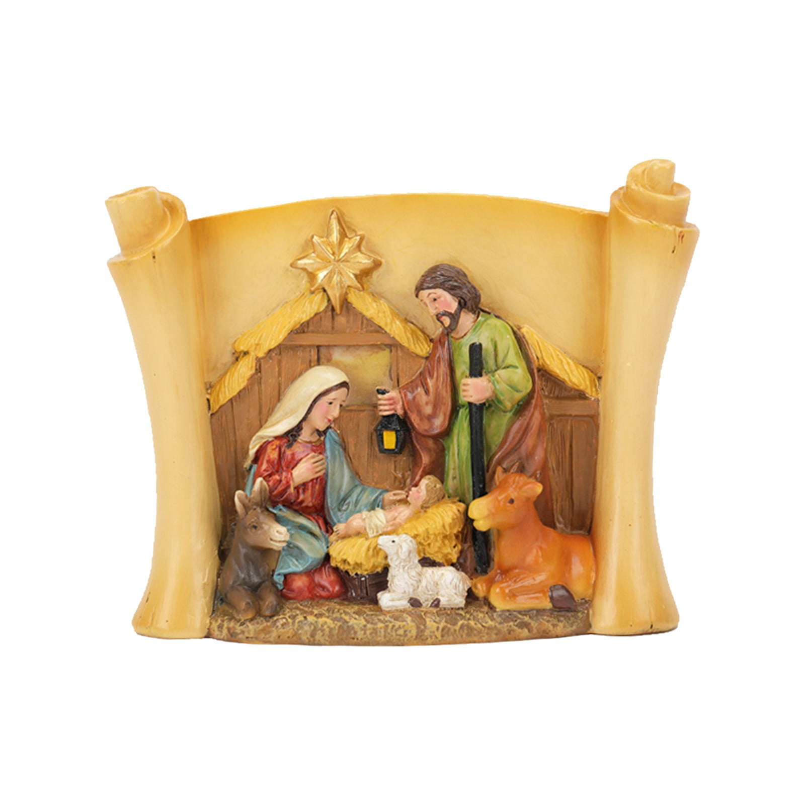 Uanit Christmas Nativity Figurine Set Jesus Manger Scene,Hand Resin ...