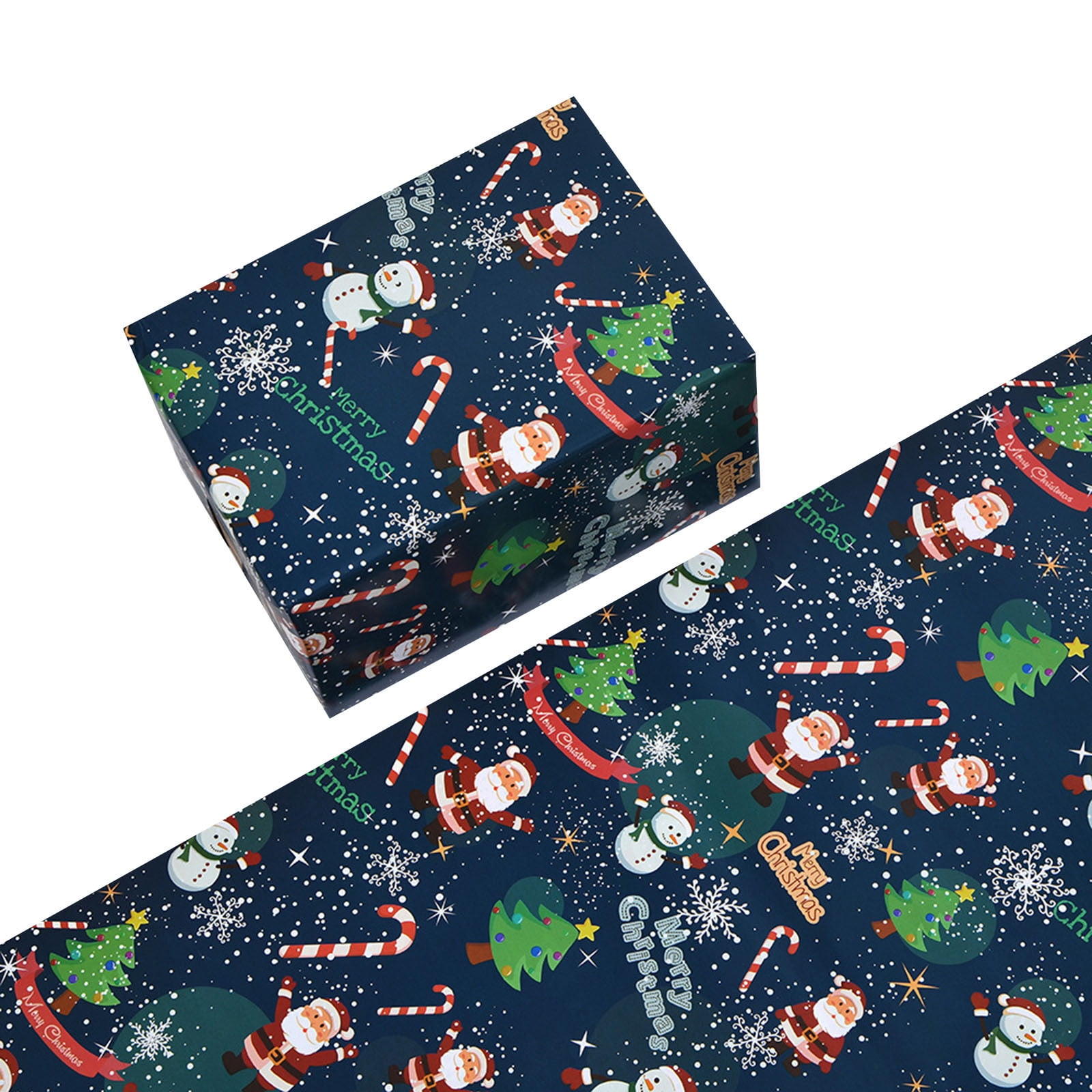 Uanit Christmas Wrapping Paper, Red & Green Background Christmas Tree ...