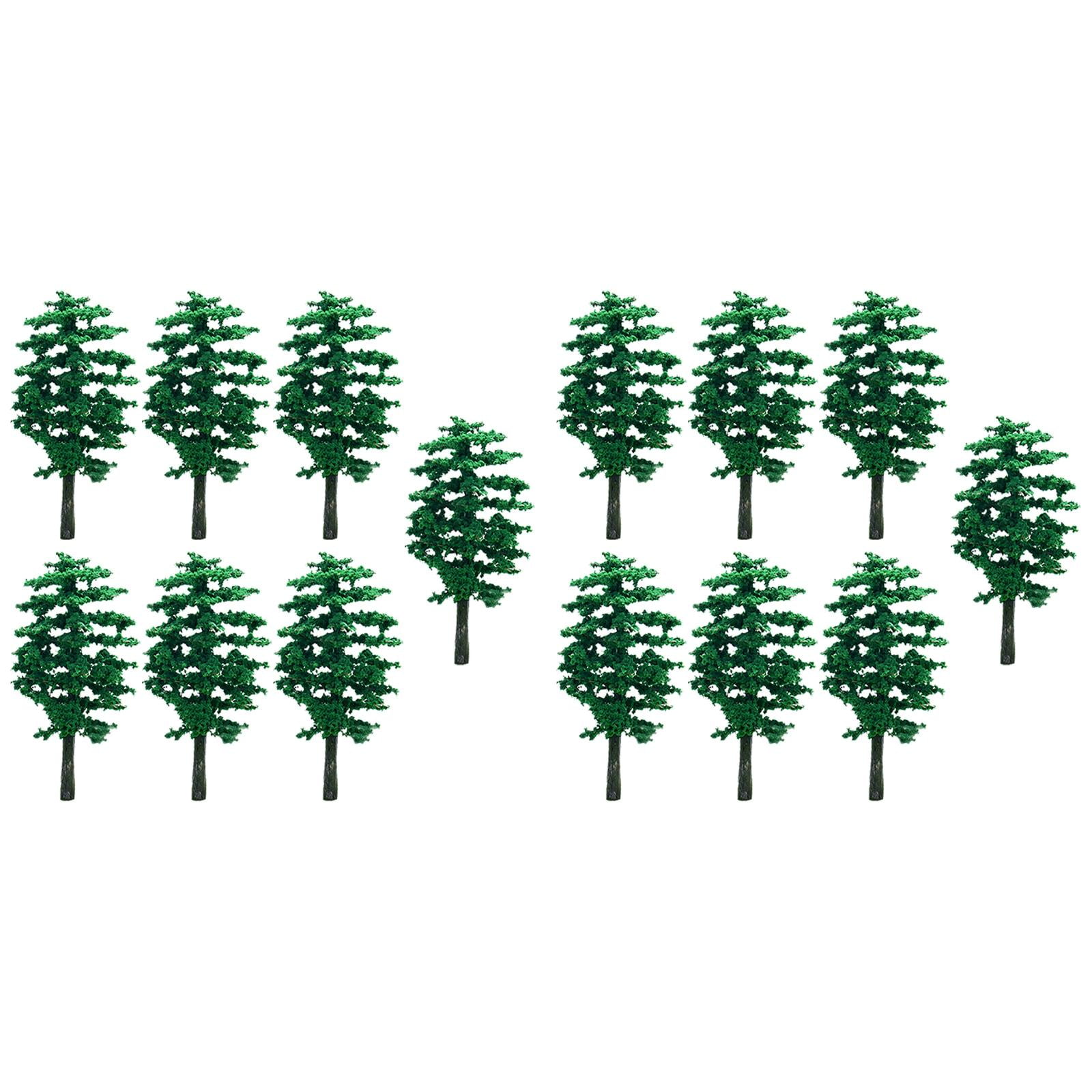 Uanit Clearance 20PCS Miniature Model Trees Plastic Green Scenery ...